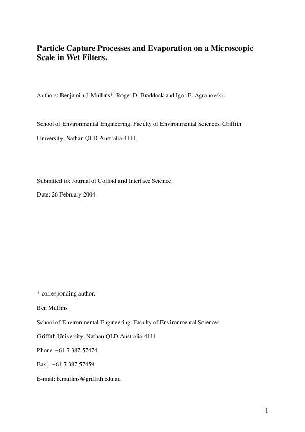 (PDF) Particle capture processes and evaporation on a microscopic scale ...