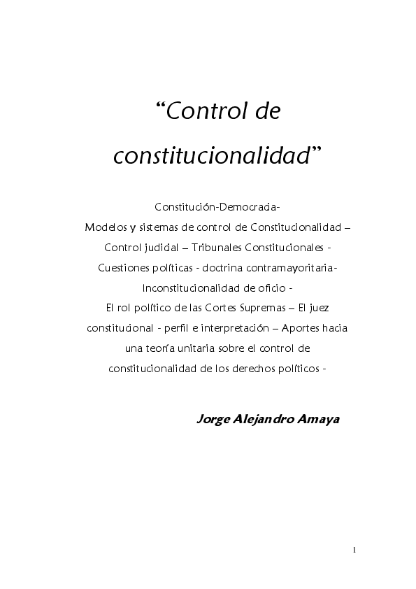 (PDF) " Control de constitucionalidad " Constitución-Democracia | Jack ...