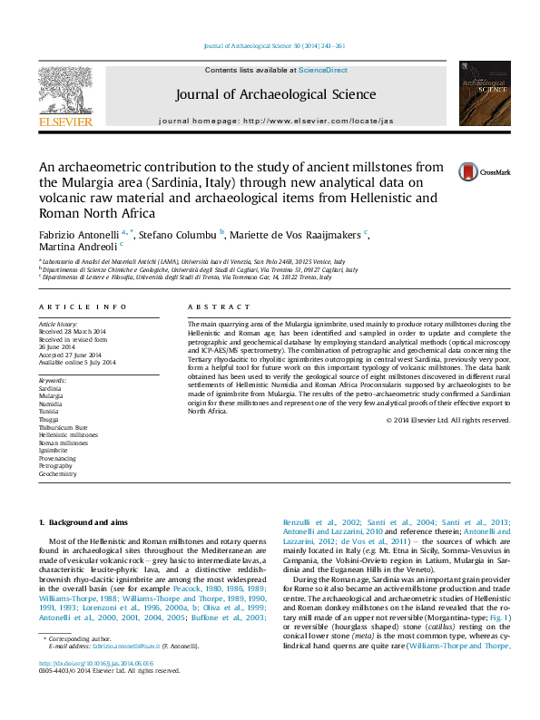 (PDF) An archaeometric contribution to the study of ancient millstones ...
