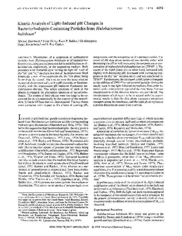 (PDF) Kinetic analysis of light-induced pH changes in bacteriorhodopsin-containing particles ...