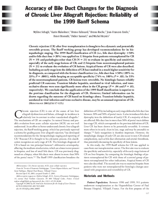 (PDF) Accuracy of bile duct changes for the diagnosis of chronic liver ...