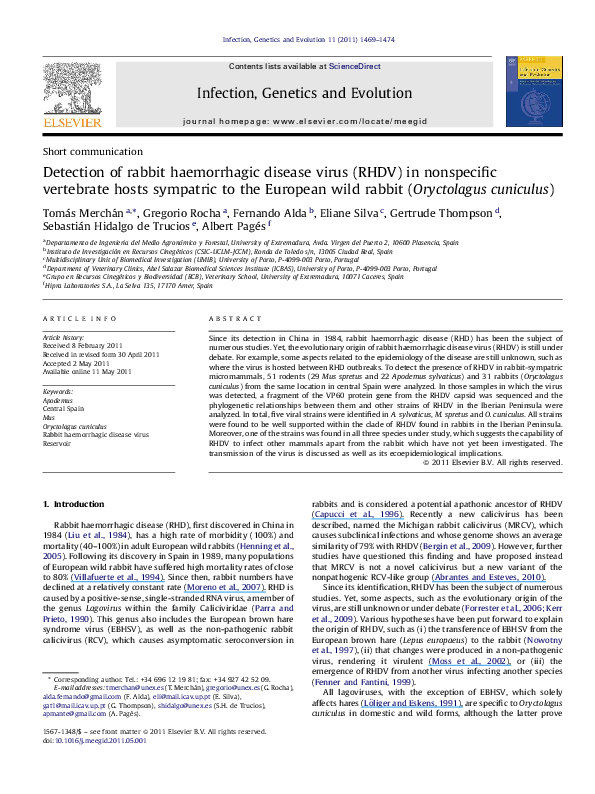 (PDF) European brown hare syndrome in the U.K.; a calicivirus related ...