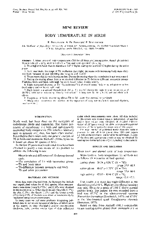 (PDF) Body temperature in birds