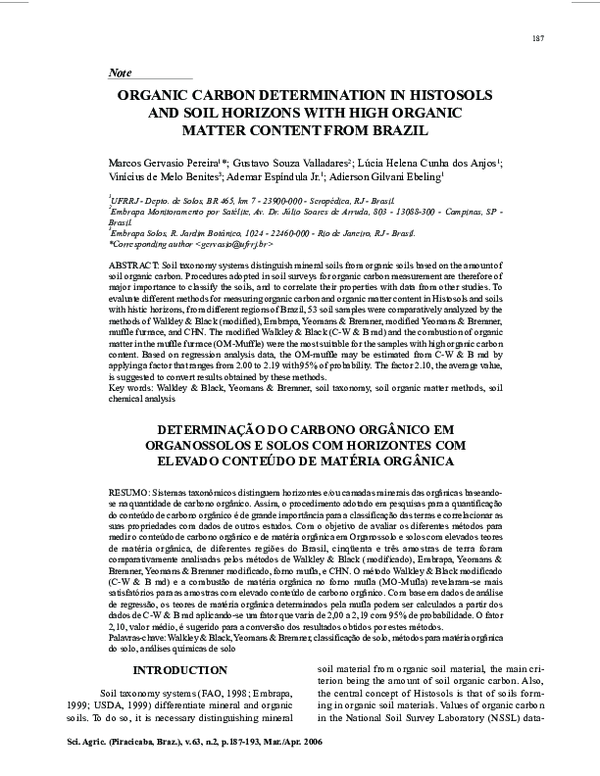 (PDF) Organic carbon determination in histosols and soil horizons with ...