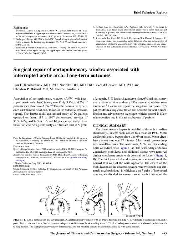 (PDF) Surgical repair of aortopulmonary window associated with ...