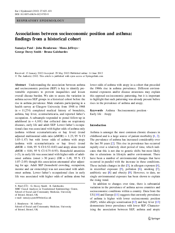 (PDF) Associations between socio-economic position and sedentary behaviour in a large population ...