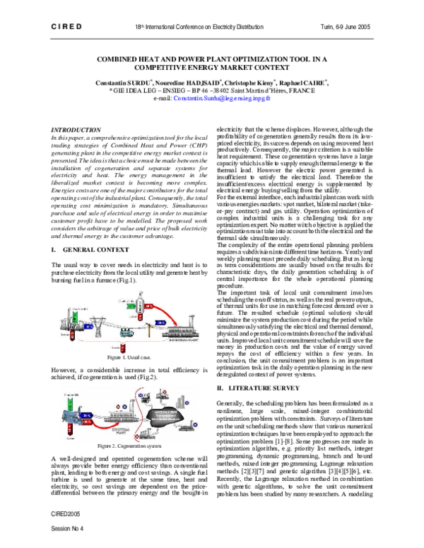(PDF) Combined heat and power plant optimization tool in a competitive ...