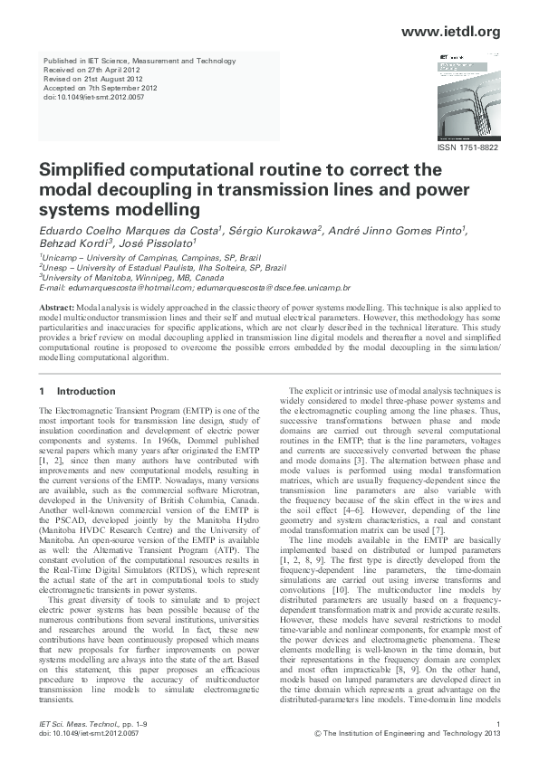 Pdf Simplified Computational Routine To Correct The Modal Decoupling