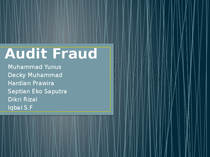 (PPT) Audit Fraud