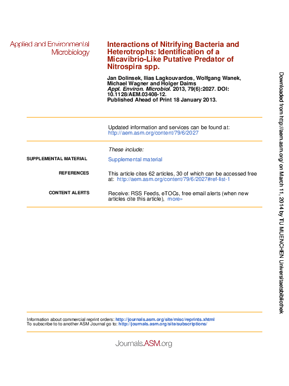 (PDF) Interactions of Nitrifying Bacteria and Heterotrophs ...