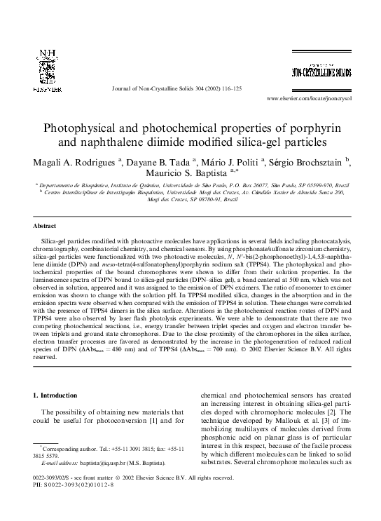 (PDF) Photophysical and photochemical properties of porphyrin and ...
