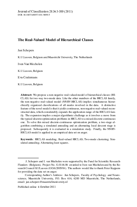 (PDF) The Real-Valued Model of Hierarchical Classes