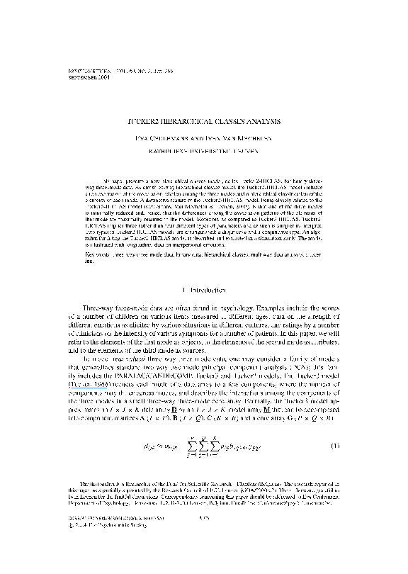 (PDF) Tucker2 hierarchical classes analysis | Eva Ceulemans - Academia.edu
