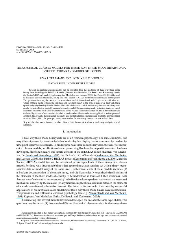 (PDF) Hierarchical classes models for three-way three-mode binary data: interrelations and model ...