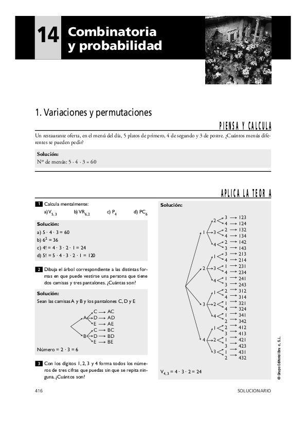 (PDF) combinatoria y probabilidad estadistica