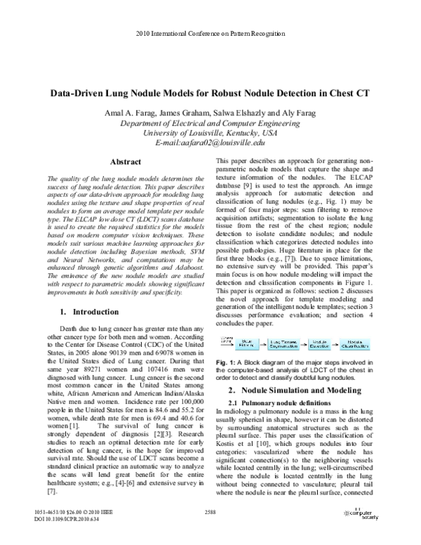 Pdf Data Driven Lung Nodule Models For Robust Nodule Detection In Chest Ct