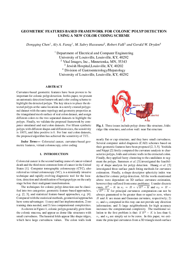 Pdf Geometric Features Based Framework For Colonic Polyp Detection Using A New Color Coding Scheme 8940