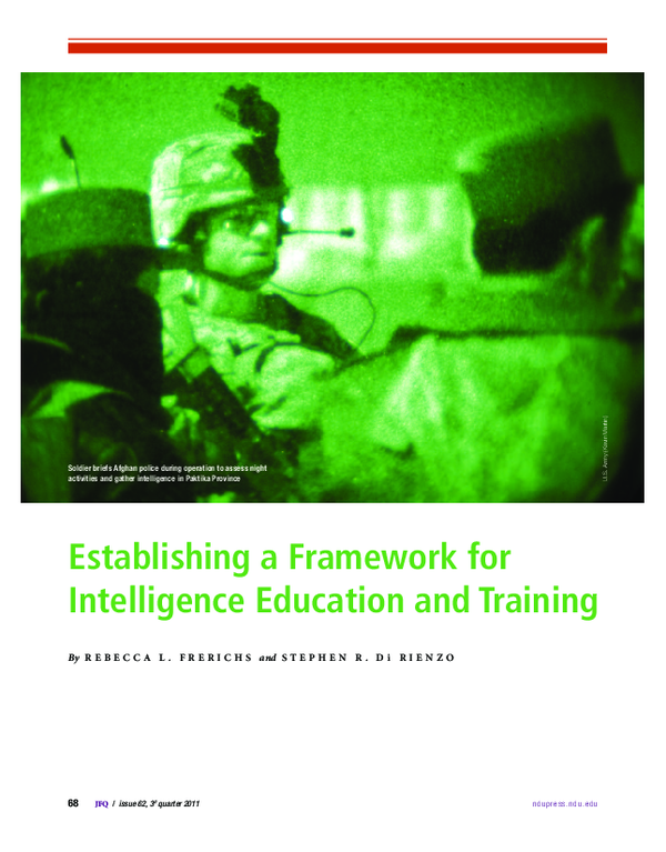 (PDF) Establishing a Framework for Intelligence Education and Training