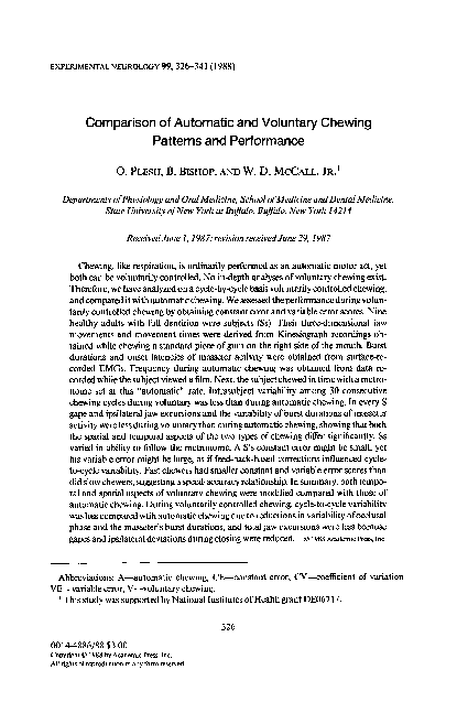 (PDF) Comparison of automatic and voluntary chewing patterns and ...