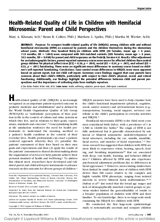 (PDF) HEALTH-RELATED QUALITY OF LIFE IN CHILDREN WITH NEW ONSET ...