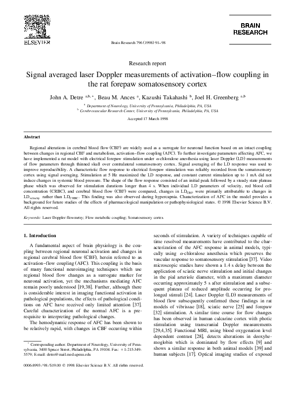 (PDF) Signal averaged laser Doppler measurements of activation–flow ...
