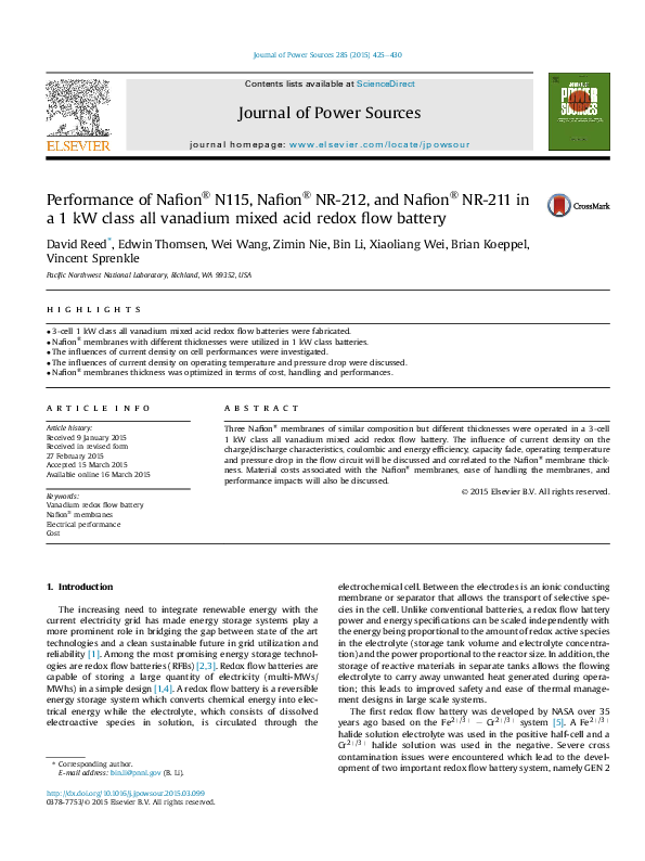 (PDF) Performance of Nafion® N115, Nafion® NR-212, and Nafion® NR-211 ...