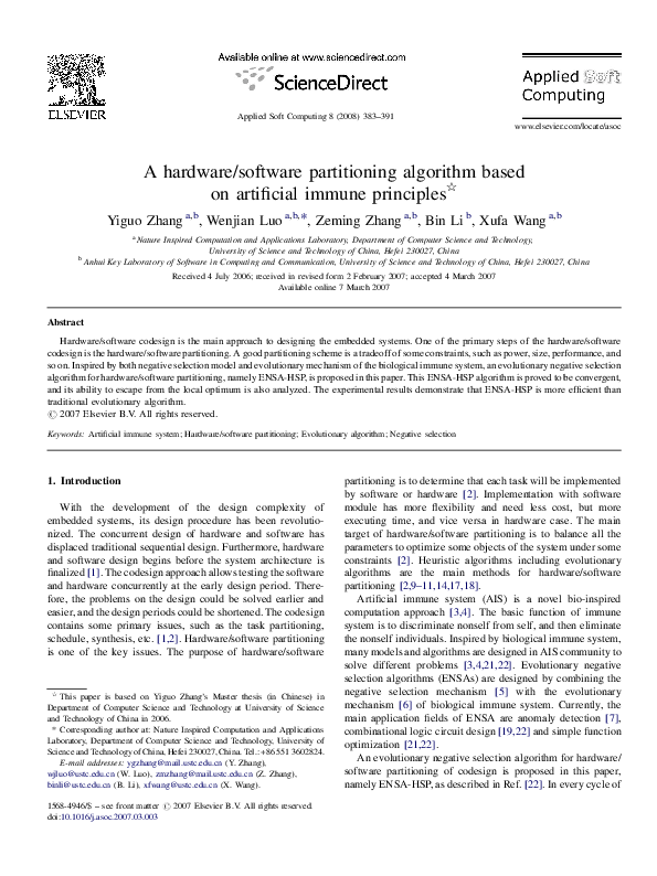 Pdf A Hardwaresoftware Partitioning Algorithm Based On Artificial 8086