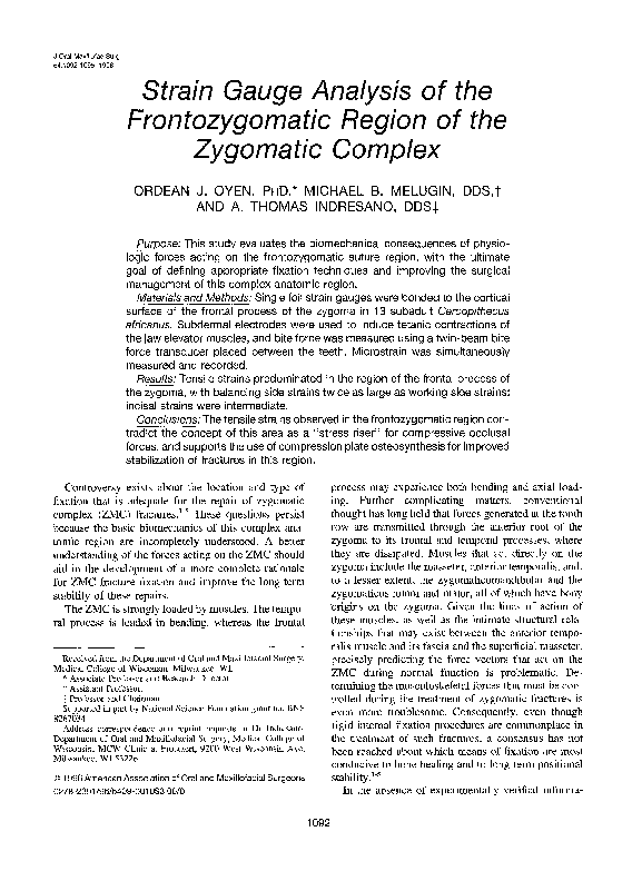 (PDF) Strain gauge analysis of the frontozygomatic region of the ...