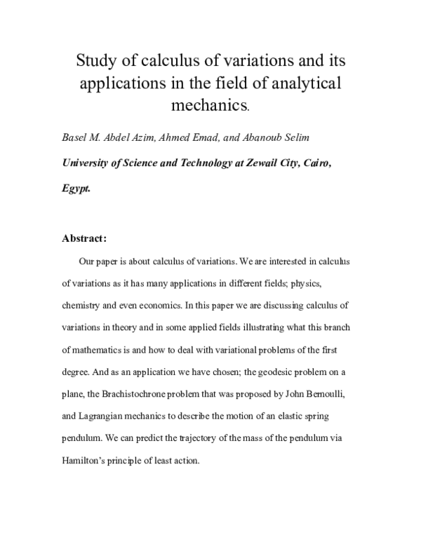 calculus of variations