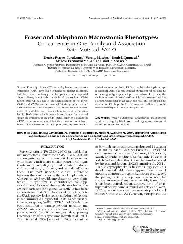 (PDF) Fraser and Ablepharon macrostomia phenotypes: concurrence in one ...
