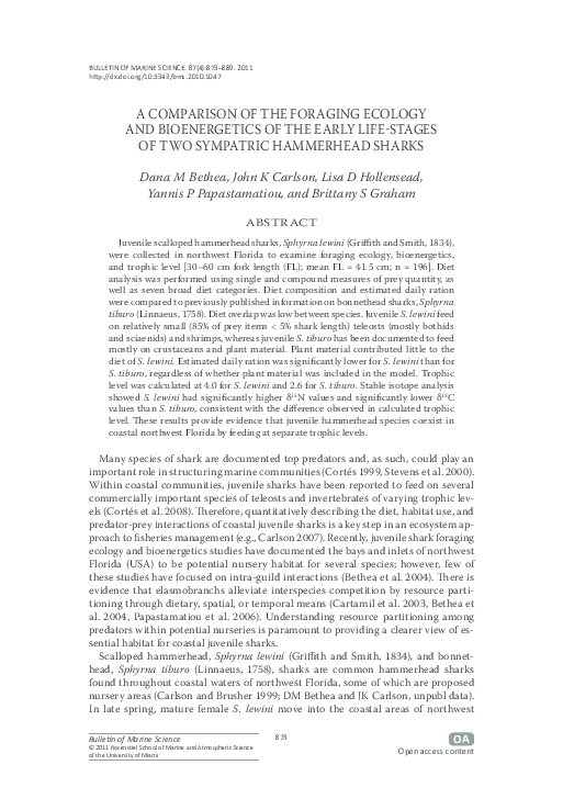 (PDF) A Comparison of the Foraging Ecology and Bioenergetics of the ...