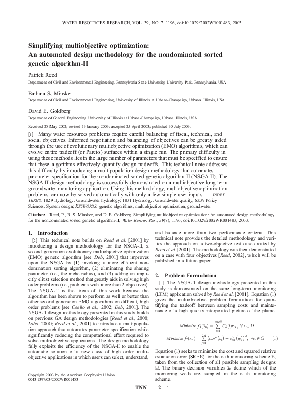 (PDF) Simplifying multiobjective optimization: An automated design methodology for the ...