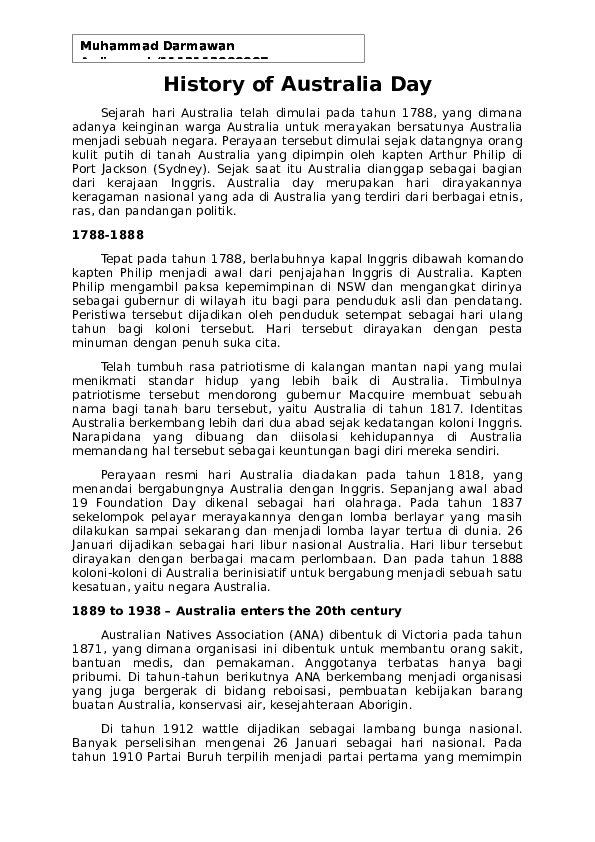 History of Australia Day