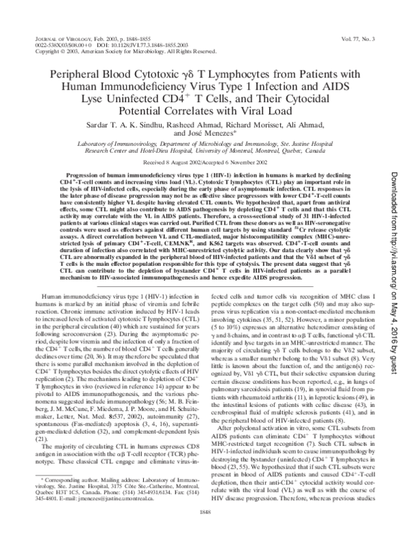 (PDF) Peripheral Blood Cytotoxic T Lymphocytes from Patients with Human ...
