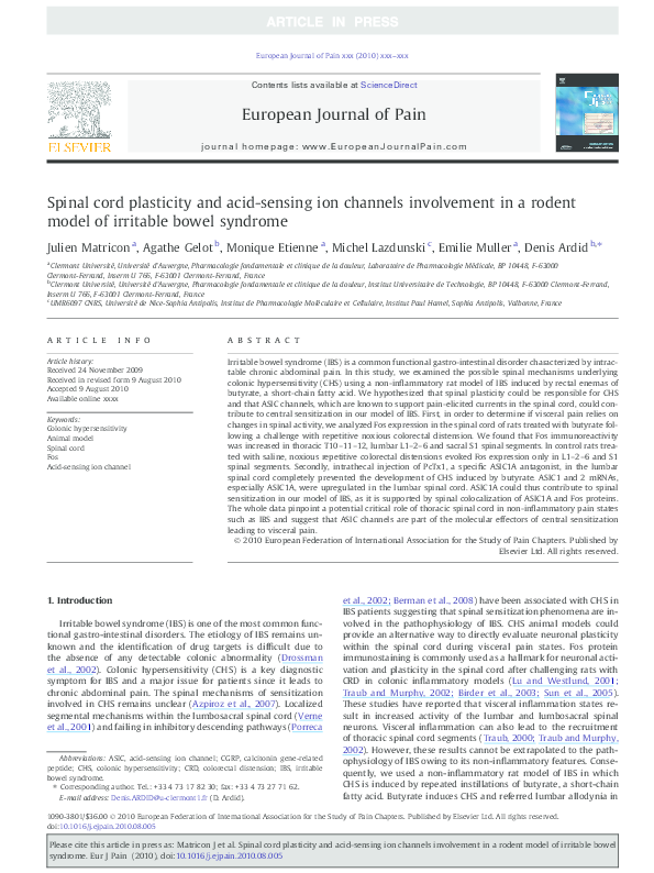 (PDF) A role for ASIC3 in the modulation of high-intensity pain stimuli ...
