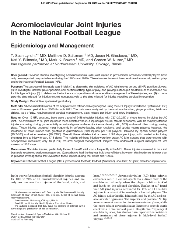 (PDF) Management of Elbow Dislocations in the National Football League ...