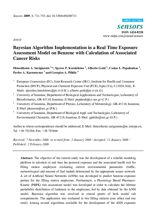 Pdf Bayesian Algorithm Implementation In A Real Time Exposure 2426