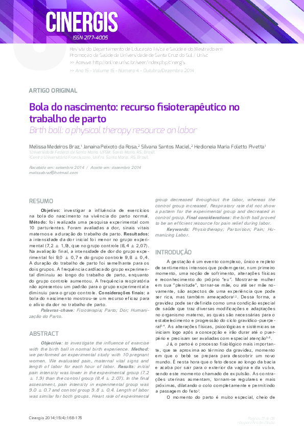 (PDF) Bola Do Nascimento: Recurso Fisioterapêutico No Trabalho De Parto ...