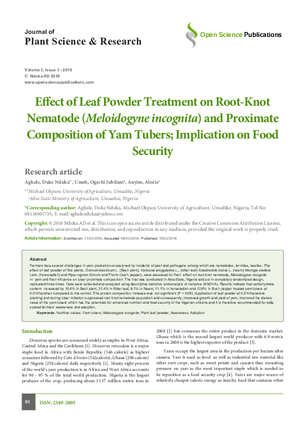 (PDF) Effect of Leaf Powder Treatment on Root-Knot Nematode ...