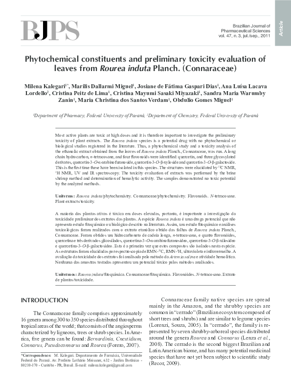 (PDF) Phytochemical constituents and preliminary toxicity evaluation of ...