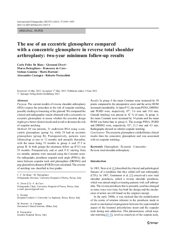 (PDF) The use of an eccentric glenosphere compared with a concentric ...