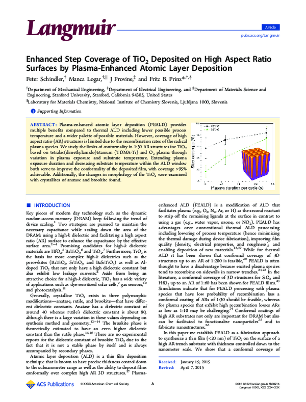 (PDF) Enhanced Step Coverage of TiO₂ Deposited on High Aspect Ratio ...