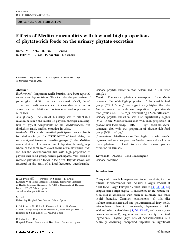 (PDF) Effects of Mediterranean diets with low and high proportions of ...