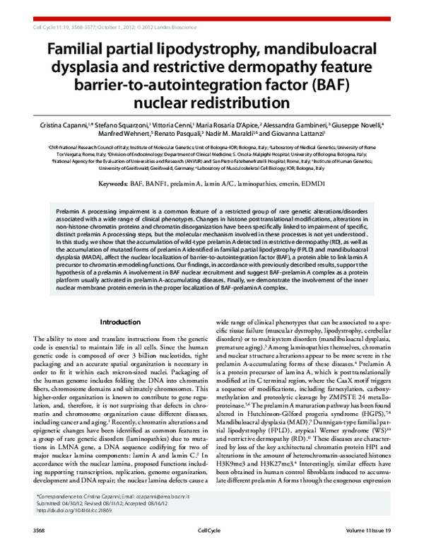 (PDF) Familial partial lipodystrophy, mandibuloacral dysplasia and ...