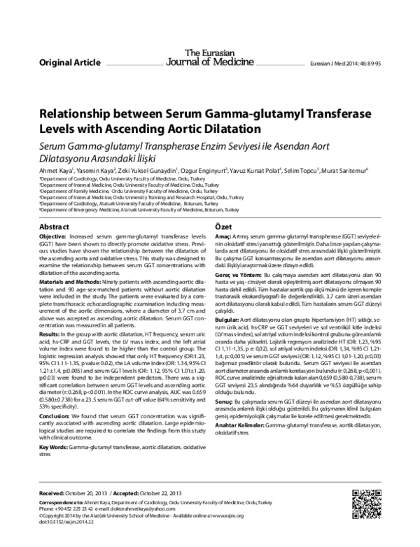 (PDF) Relationship between serum gamma-glutamyltransferase and chronic ...