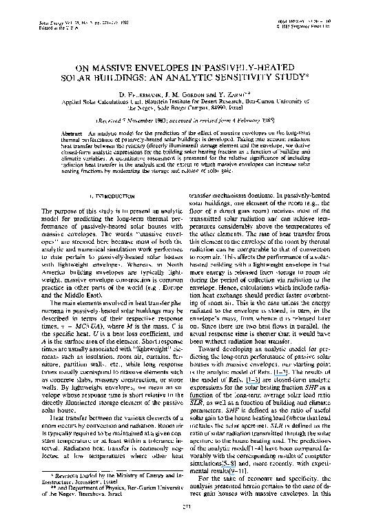(PDF) On massive envelopes in passively-heated solar buildings: An ...