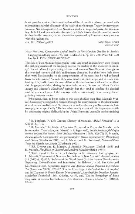 (PDF) “Some Orthographico-Phonetic Problems” of Mandaic Revisited ...