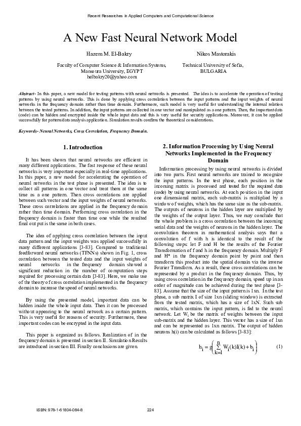 (PDF) A new fast neural network model