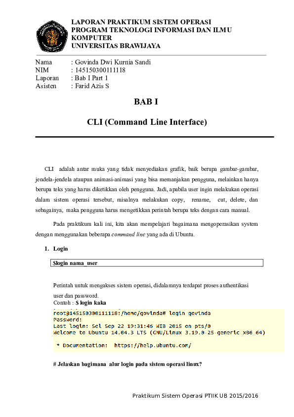 (DOC) BAB I CLI (Command Line Interface