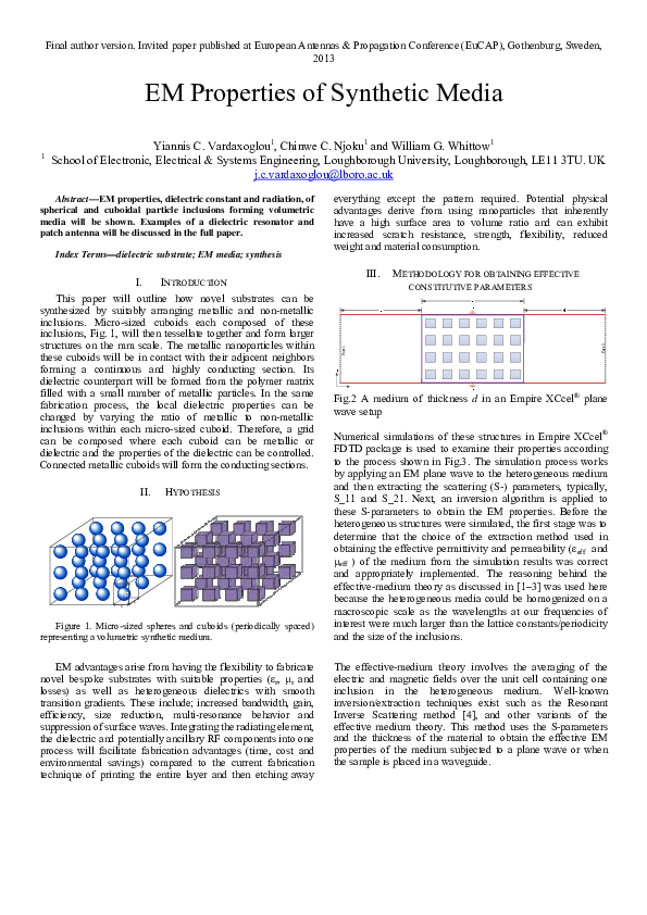 (PDF) EM properties of synthetic media